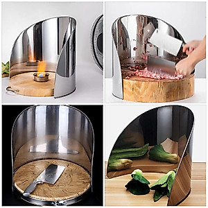 HEMOTON Meat Cutting Board Cutting Board Barrier Splash Guard Stainless Steel Grease Protective Screen Black Cutting Board