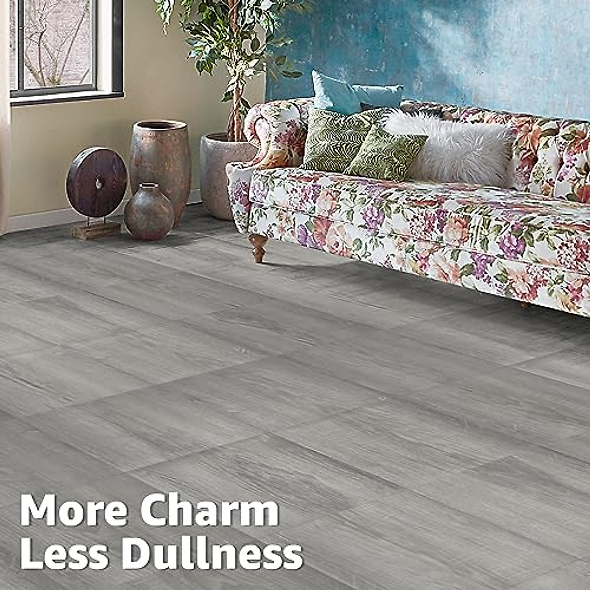 Art3d Peel and Stick Vinyl Floor Tiles 60-Pack 12 x 12 inch, Self Adhesive Waterproof Flooring Wood Planks for Kitchen, Dining Room, Bedrooms, Cover 60 Sq. Ft, Taupe Ash