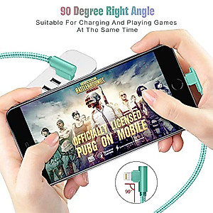 APFEN iPhone Charger, Apple MFi Certified 3Pack 6FT Lightning Cable, 90 Degree Fast Charging Cables Cord Compatible for 14/13 mini/13/12/11 Pro MAX/XR/XS/8/7/Plus/6S/SE/iPad