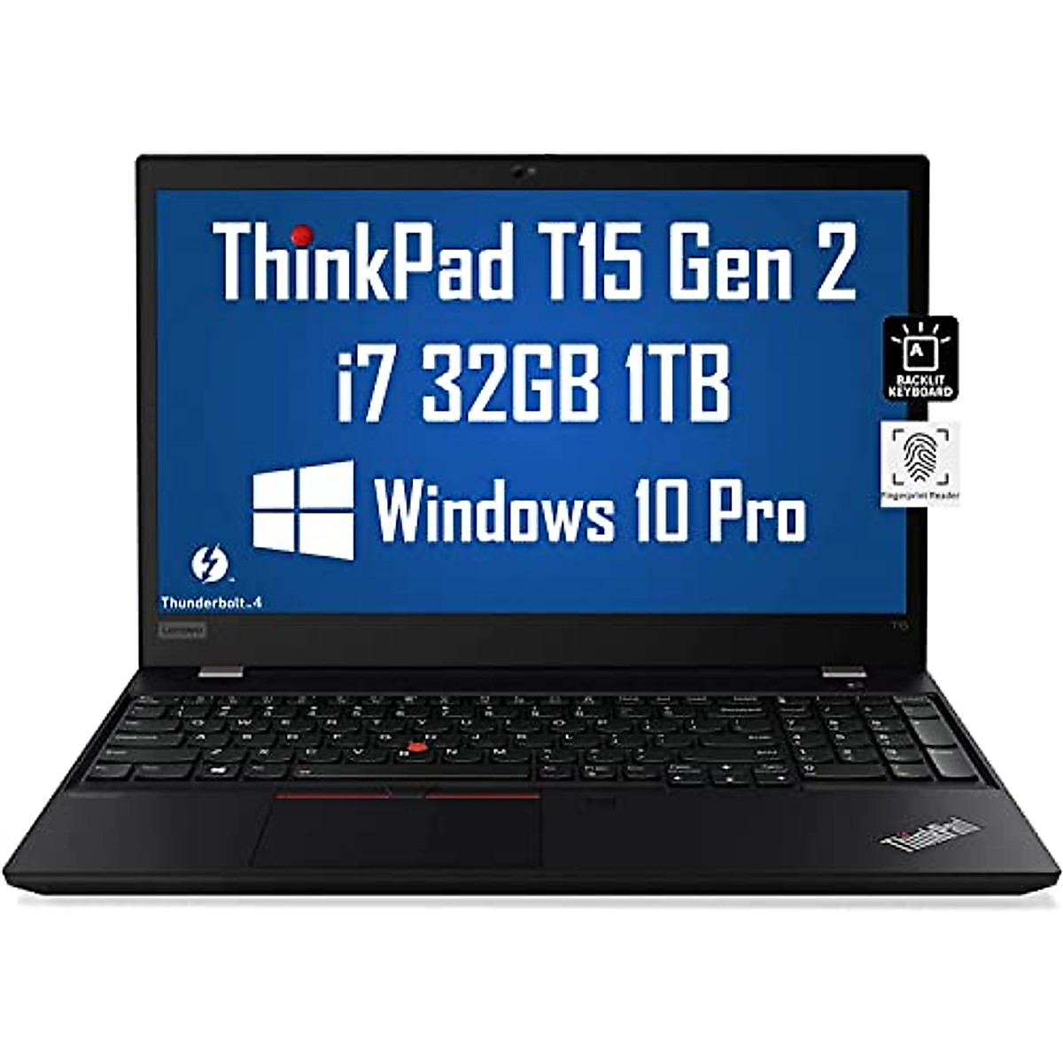 Lenovo Thinkpad T15 15.6" FHD (Intel 4-Core i7-1165G7, 32GB RAM, 1TB PCIe SSD, UHD Graphics) Full HD IPS Business Laptop, Backlit Keyboard, 2 x Thunderbolt 4, Fingerprint, Win 10 / Win 11 Pro