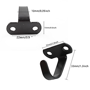 AUXBC Screw Mounted Ceiling Hooks, Stainless Steel, Heavy Duty Top Hook, Under-Shelf Towel/Robe Clothes Hook, Black Coat Hook with Mounting Screws for Bathroom Kitchen Cabinet Garage, 10pcs