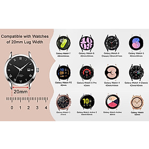Beaded Bracelet Band Compatible with Samsung Galaxy Watch 6&5&4 40mm 44mm/Watch 6 Classic 43mm 47mm/Watch 5 Pro 45mm/Watch 4 Classic/Active 2/Watch 3 Women, 20mm TOYOUTHS Boho Stretchy Charms Solo