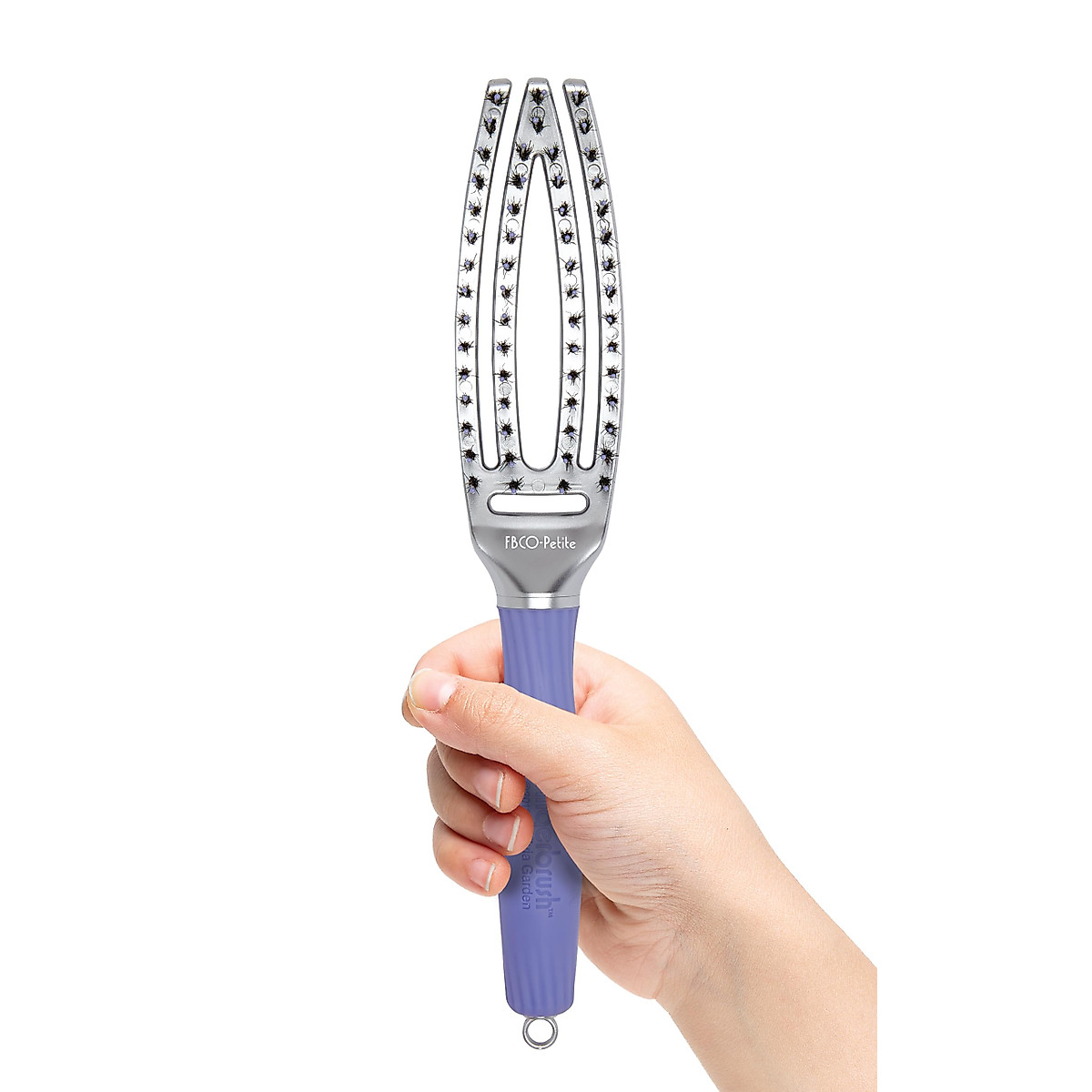 Olivia Garden FingerBrush Scalp-Hugging & Vented Combo Paddle Hair Brush (Ionic & 100% Boar Bristles) FBCO-PT (Petite)