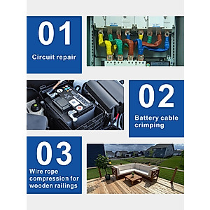 AMZCNC Hydraulic Crimping Tool and Cable Cutter Hydraulic Cable Lug Crimper 8 US TON 12 AWG to 00 (2/0) Electrical Terminal Cable Wire Tool Kit with 9 Die