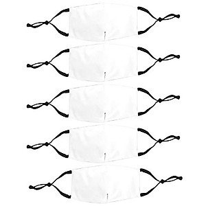 Mallocat 5PC Kids Face_Masks Solid Color Adjustable Resuable Washable Breathable Cotton Face Covring Coverings Bandanas for Children Back to School Cycling