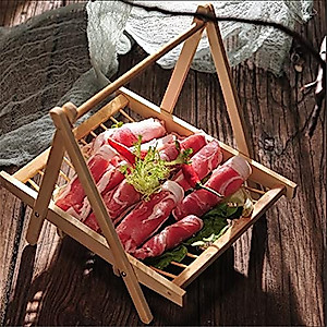Zzooi Creative Bamboo Frame Sushi Sashimi Serving Hanging Plate - Sushi Sashimi Hanging Bamboo Tray