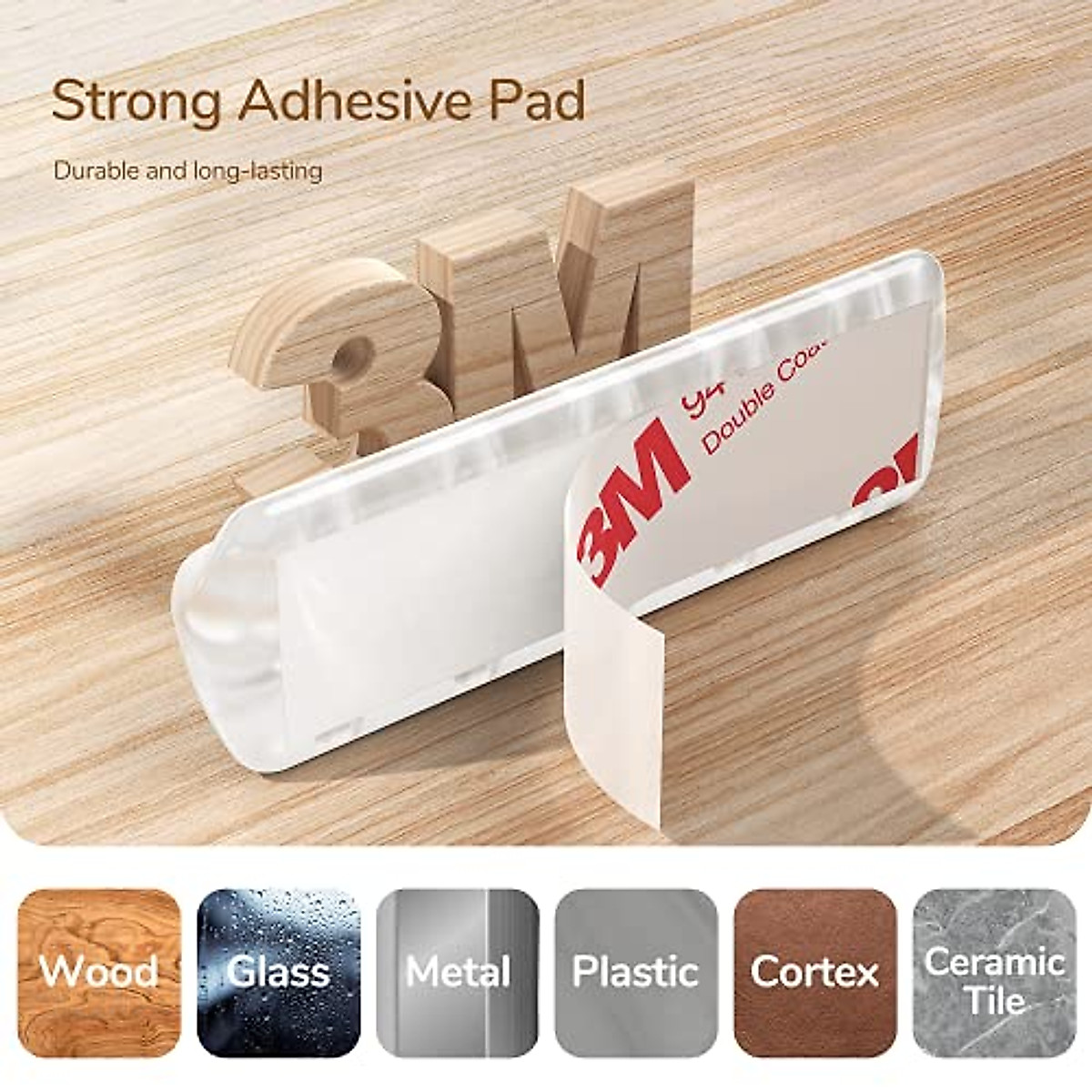 Syncwire Clear Cable Clips - Cord Holders - Self Adhesive Cable Management Organizer - Home, Office, Cubicle, Car, Nightstand, Desk Accessories - Gift Ideas Men, Women, Dad, Mom (5 Packs/15 Slots)