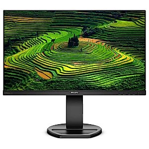 PHILIPS 241B8QJEB 24" Frameless Monitor, Full HD 1080P, IPS Panel, HDMI/DisplayPort/DVI-D/VGA, USB 3.0 hub, Built-in Speakers, VESA, Ergonomic Stand, TCO Edge