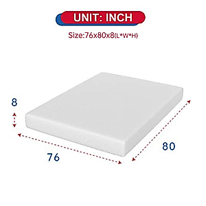 BestMassage King Mattress, 8 inch Gel Memory Foam Mattress King Size for Cool Sleep & Pressure Relief,Medium Firm Mattresses CertiPUR-US Certified/Bed-in-a-Box/Pressure