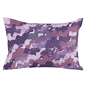 Funnywall88 Waterproof Throw Pillow Covers Set of 2 Camouflage Netting Camo Purple Couch Pillow Cases Outdoor Sofa Cushion Cover Home Decor for Bed Living Room, 20" x 12"