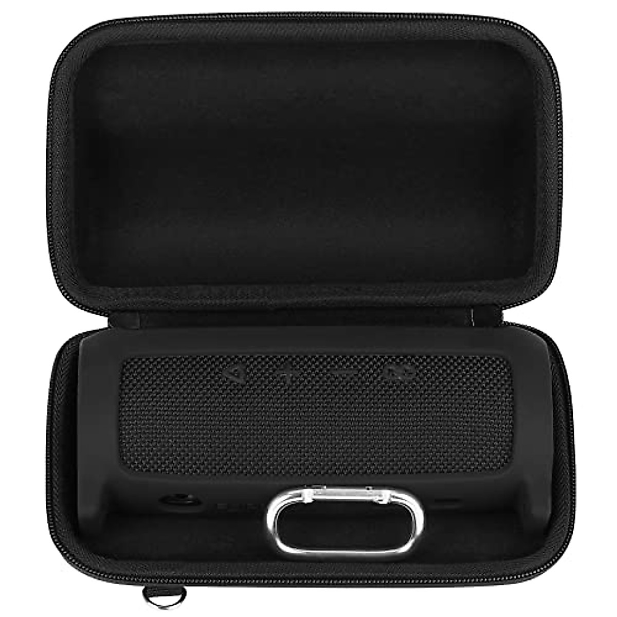 Khanka Hard Travel Case + Silicone Case Replacement for JBL Flip 6 Waterproof Portable Bluetooth Speaker (black)