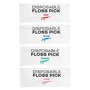 450 Disposable Floss Picks: The World's Most Convenient Floss Picks, Individually Wrapped in 4 Colors