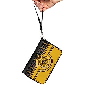 Buckle-Down Women's PU Zip Around Wallet Rectangle-Star Wars C3-PO, 7.5"x4.5"