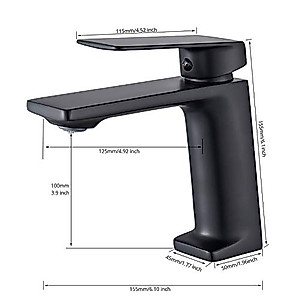 DUSJYOHRD Black Basin Faucet Bathroom Sink Faucet Chrome Faucet Basin Taps Deck Vintage Wash Hot Cold Water Mixer Tap Crane Bath Faucet(Chrome Polish)