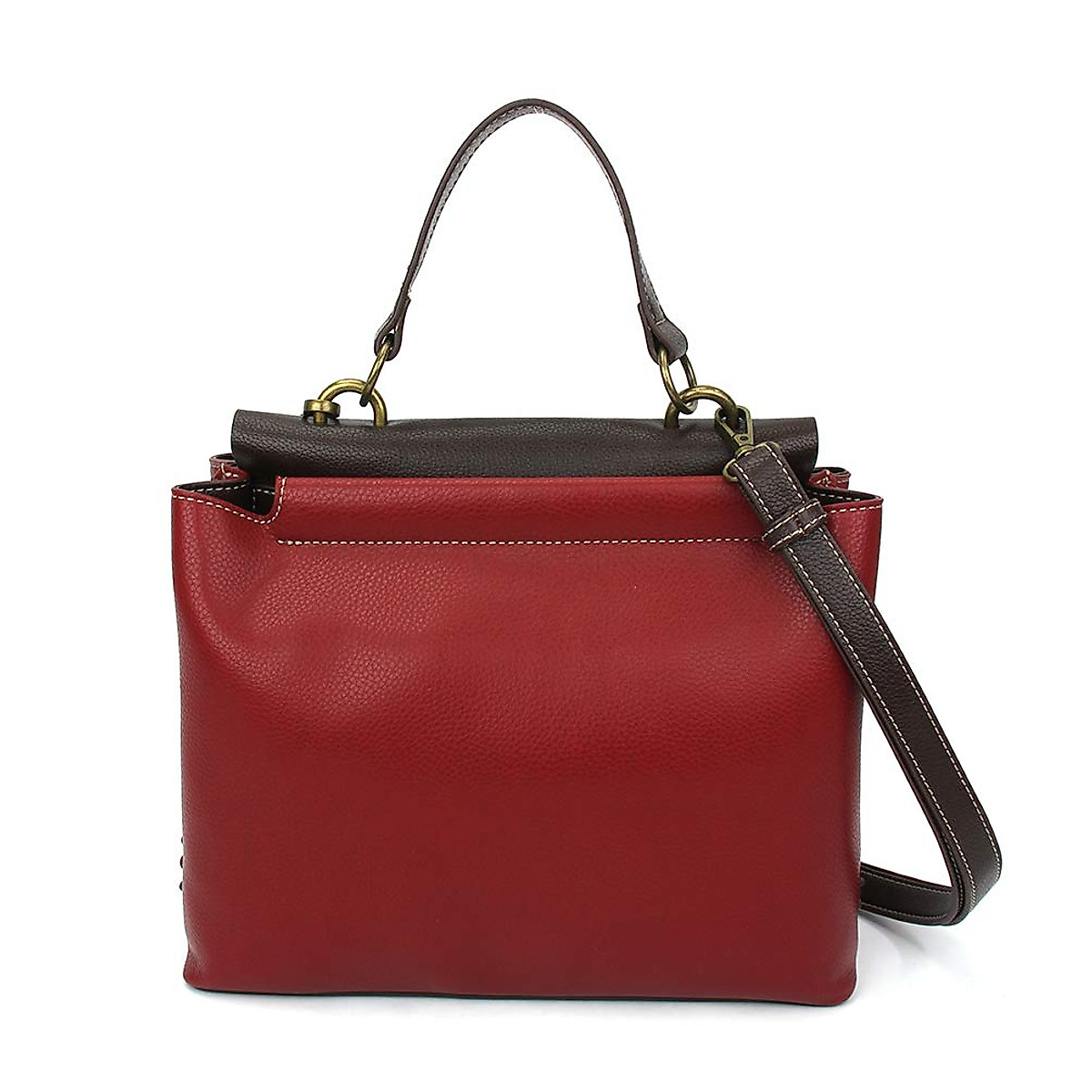 CHALA Charming Satchel with Adjustable Strap - Sunflower - Burgundy