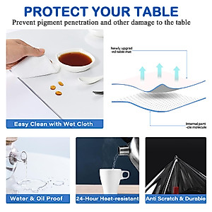 32X48 Inch Crystal Clear Table Protector PVC Vinyl Tablecloths Furniture Kitchen Dining Tabletop Coffee End Side Table Cover Wipeable Clear Plastic Tablecloth Thick Protective Desk Pad Mat Rectangle
