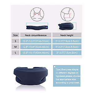 BLABOK Neck Brace for Sleeping - Cervical Collar Relief Neck Pain and Neck Support Soft Foam Wraps Keep Vertebrae Stable for Relief of Cervical Spine Pressure for Women & Men Blue(12.6-15.8 inch)