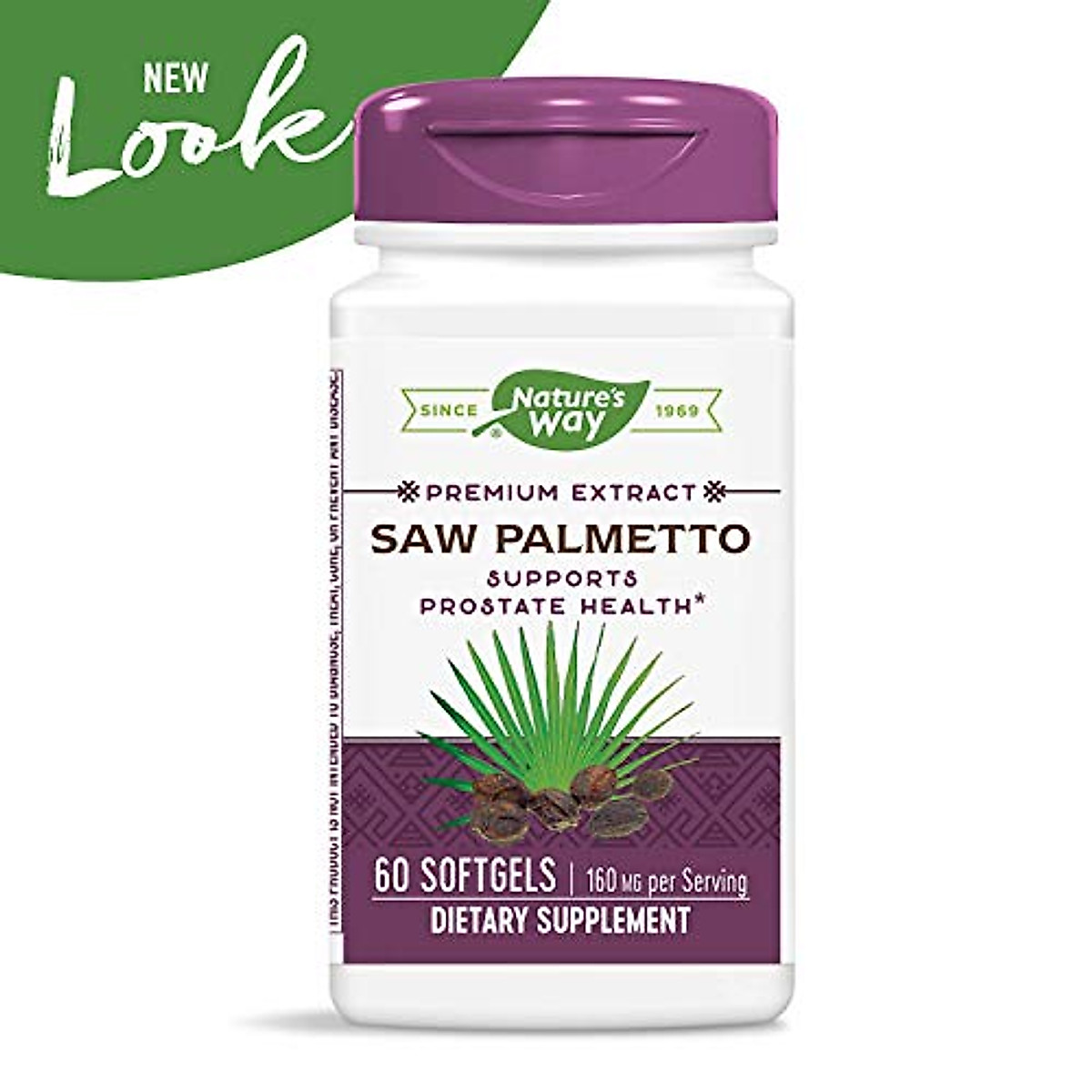 NATURE'S WAY SAW PALMETTO EXTRACT, 60 SGEL- 3 Pack
