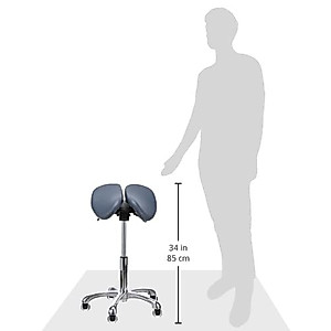 Master Massage Berkeley Ergonomic Split Style Saddle Stool in Agate Blue, 1count