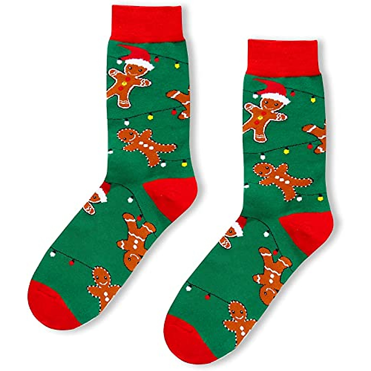 Zmart Funny Christmas Socks for Men Boys Holiday Socks Gingerbread Socks, Gingerbread Gifts Stocking Stuffers for Teen Boys Secret Santa Gifts Christmas Gifts 2 pairs