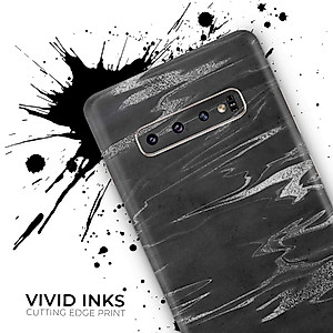 DesignSkinz Black & Silver Marble Swirl V2 Protective Vinyl Decal Wrap Skin Cover Compatible with The Samsung Galaxy S20 (Screen Trim & Back Glass Skin)