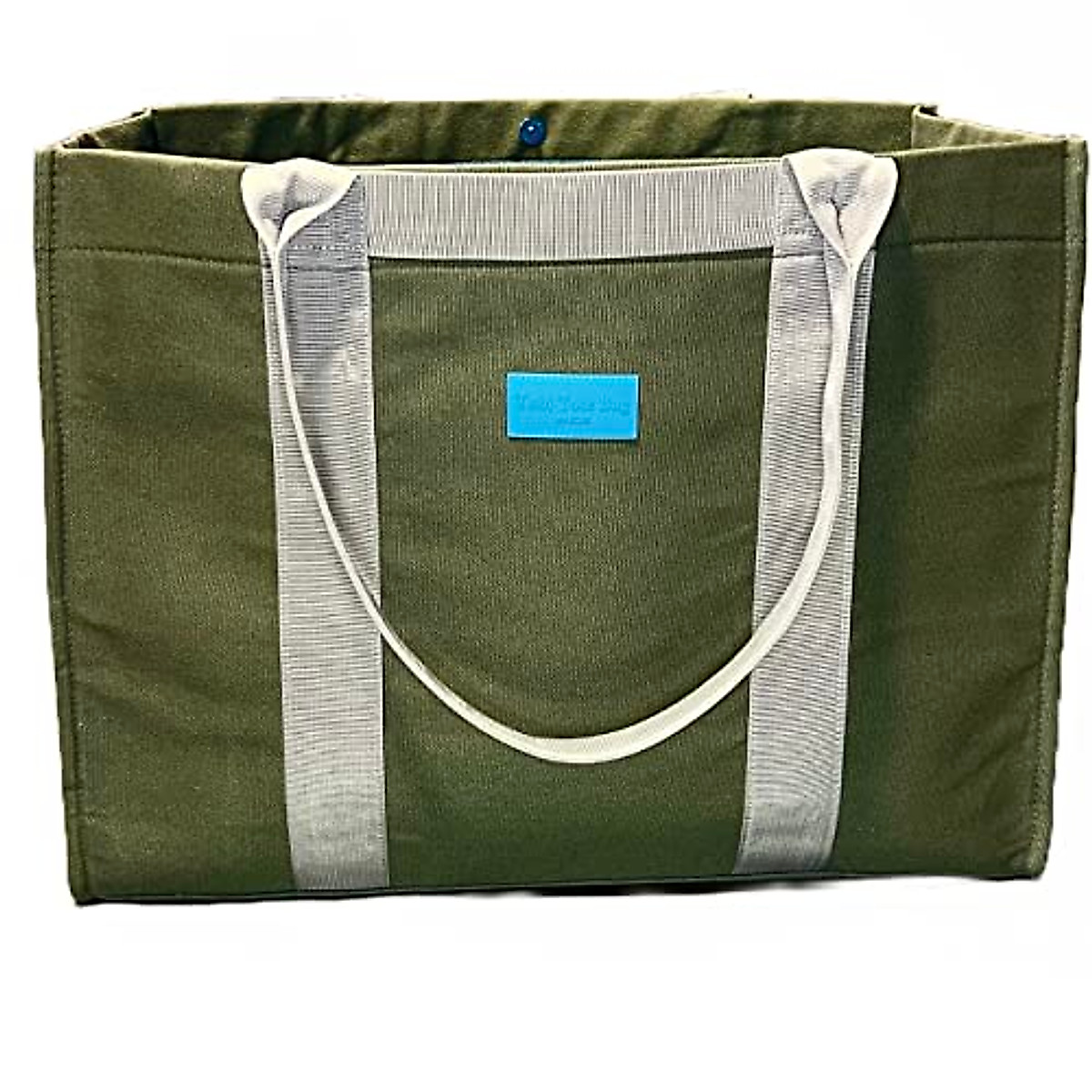 2023 Premium Oversize Canvas Tobi Tote Bag (21Wx16H x10D), Folds Flat, Slip-in Pockets, Removable Base, Anti-Theft Pocket (Tall Pines Green)