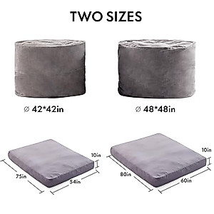 AYEASY Bean Bag Chair with Filler, Memory Foam Bean Bag Couch with Microfiber Cover(Blue, Queen)