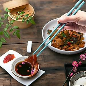 Fiberglass Chopsticks Reusable Chopsticks Dishwasher Safe 5 Pairs 9.4 Inches/24cm Matte Non-Slip Home Hotel Restaurant Dining Tools, Japanese Chop Sticks Gift Sets, Solid Colors