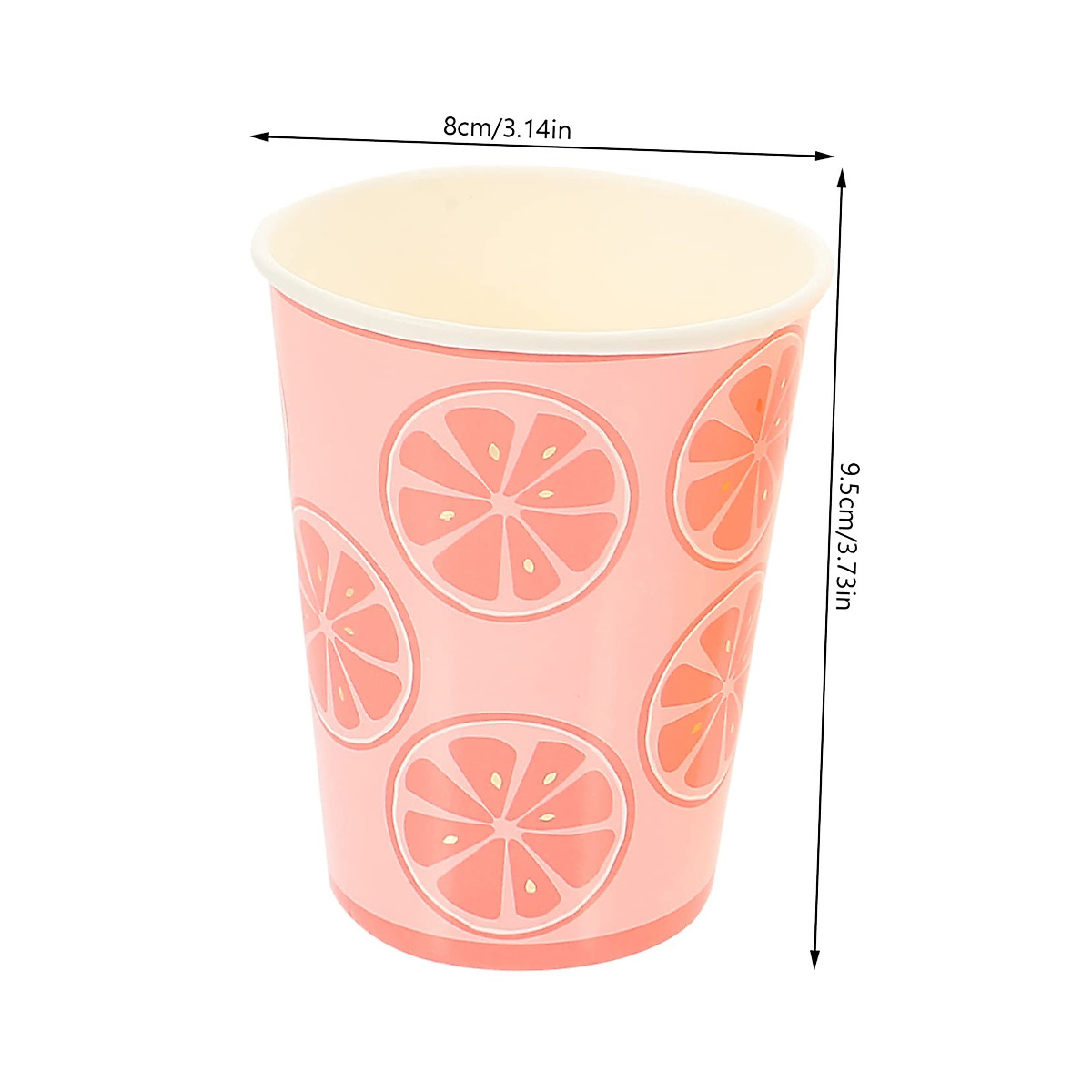 OHPHCALL Gold Embossed Mixed Color Lemon Cups Set 8Pcs Disposable Paper Drink Cups Compact Juice Storage for Party Supplies