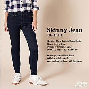 Amazon Essentials Skinny Jeans for Women (Stretchy), White, Size 8
