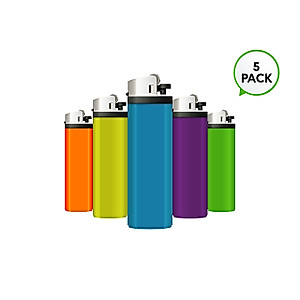 Scinex Classic Disposable Lighters, Multi Purpose and Lightweight, Candle Lighters, Cigerette Lighter, for BBQ and Outdoors, 5 Pack