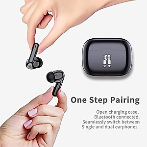 Wireless Earbuds, Headphones Wireless Bluetooth 5.3 Ear Buds, Wireless Headphones with Mic, 36H Playtime Noise Canceling Headphones with LED Display, IP7 Waterproof Earphones for Android IOS, Black