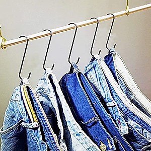 DINGEE 8 Inch S Hooks Heavy Duty,6 Pack Extra Large Metal S Shaped Hooks for Hanging Plants Outdoors,Closet, Flower,Basket, Patio,Bird Feeders, Bird House,Pots and Pans (Black)