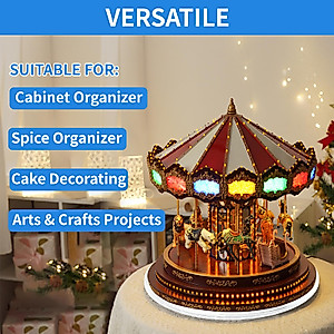 TamBee 2PC 6 inch Lazy Susans Turntable Organizer White Acrylic for Spice Rack Table Cake Kitchen Pantry Decoratin