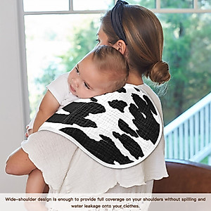 Kigai Funny Animal Cow Muslin Baby Burp Cloths - Super Absorbent and Soft Burping Rags - Cotton Burp Clothes Set for Boys and Girls, 1 Pack