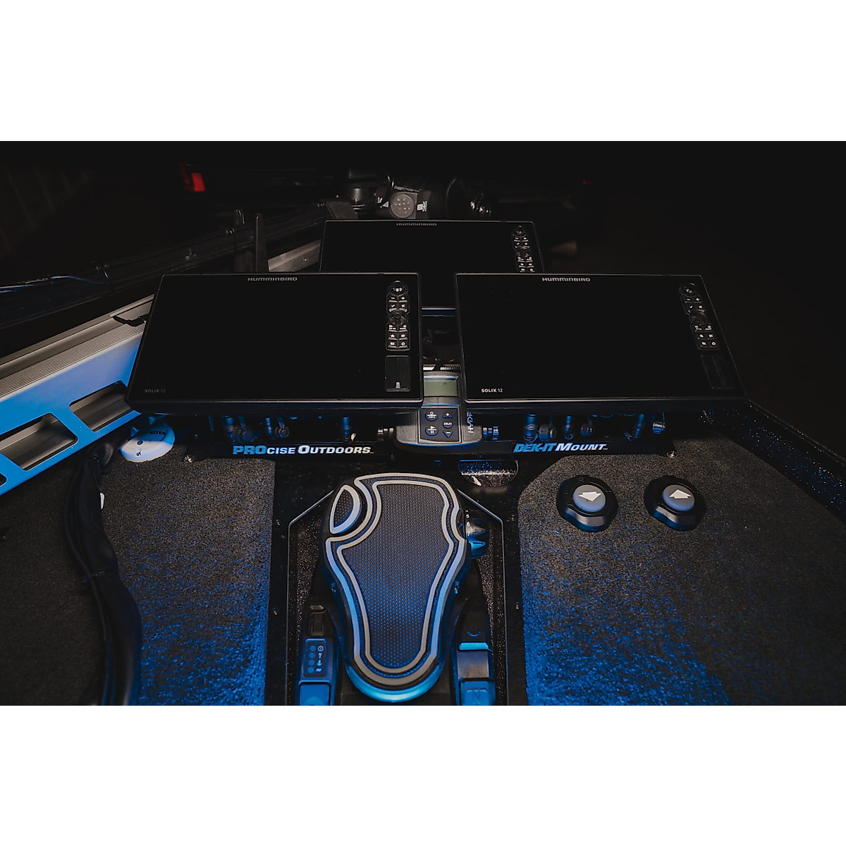 PROcise DEK-It Fish Finder Mounts for Boats, Dual Unit, Low Profile Deck Fish Finder Mount, Depth Finder Mount and Other Fishing Accessories, Marine-Grade Aluminum, Secure and Rust-Proof