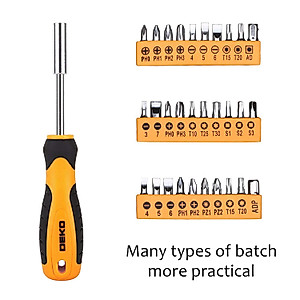 DEKOPRO 100 Piece Home Repair Tool Set,General Household Hand Tool Kit with Plastic Tool Box Storage