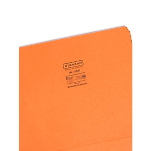 Smead File Folder, Straight-Cut Tab, Letter Size, Orange, 100 per Box (10941)