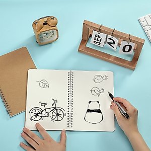 Mr. Pen- Spiral Notebook, A5, Kraft Cover, 2 Pack, 80 Pages, Sketch Book, Drawing Notebook, Notebook Spiral, Spiral Bound Notebook, Spiral Sketchbook, Blank Journal Notebook, Unlined Notebook