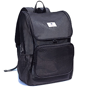 ESVAN Original Print Mesh Backpack Clear Bag See through Pack for School Beach Gym Multi-Purpose Women Men (G)