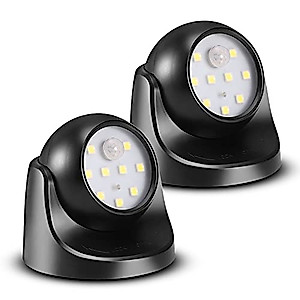ProGreen 6000K Battery Operated Motion Sensor Light Waterproof Wireless LED Battery Powered Wall Light Auto On/Off 2 Pack Cool White