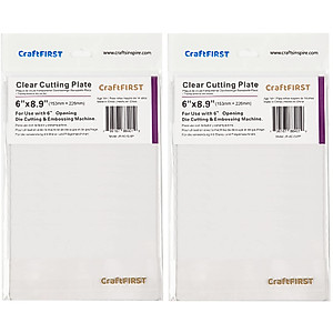CraftFIRST 6 x 8.9" Clear Cutting Plate Die Cutting Machine Accessaries 1 Pair
