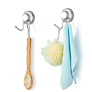 iPEGTOP 6 Pack Strong Suction Cup Hooks Damage Free Stainless Steel Hook for Towel, Robe, Loofah, Bags, Coat, Kitchen Tools and Bathroom Accessories