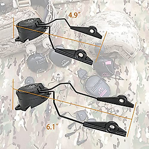 COMBATGEAR ARC Rail Adapters Accessories for Walker Electronic EarMuffs,1Pair Black Mounting Adapter