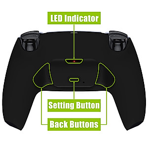 eXtremeRate Black Back Paddles Programable Rise 2.0 Remap Kit for PS5 Controller BDM-010 020, Upgrade Board & Redesigned Back Shell & Back Buttons Attachment for PS5 Controller - Without Controller