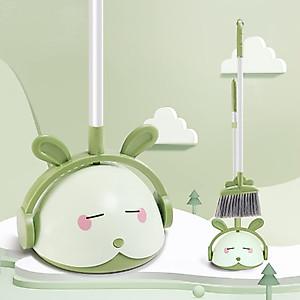 Midoneat Kids Cleaning Toy Set, Mini Child Broom, Mop and Dustpan, Little Housekeeping Helper Set,Pretend Home Cleaning Play Set for Toddler Age 1-5,6pcs (Green)
