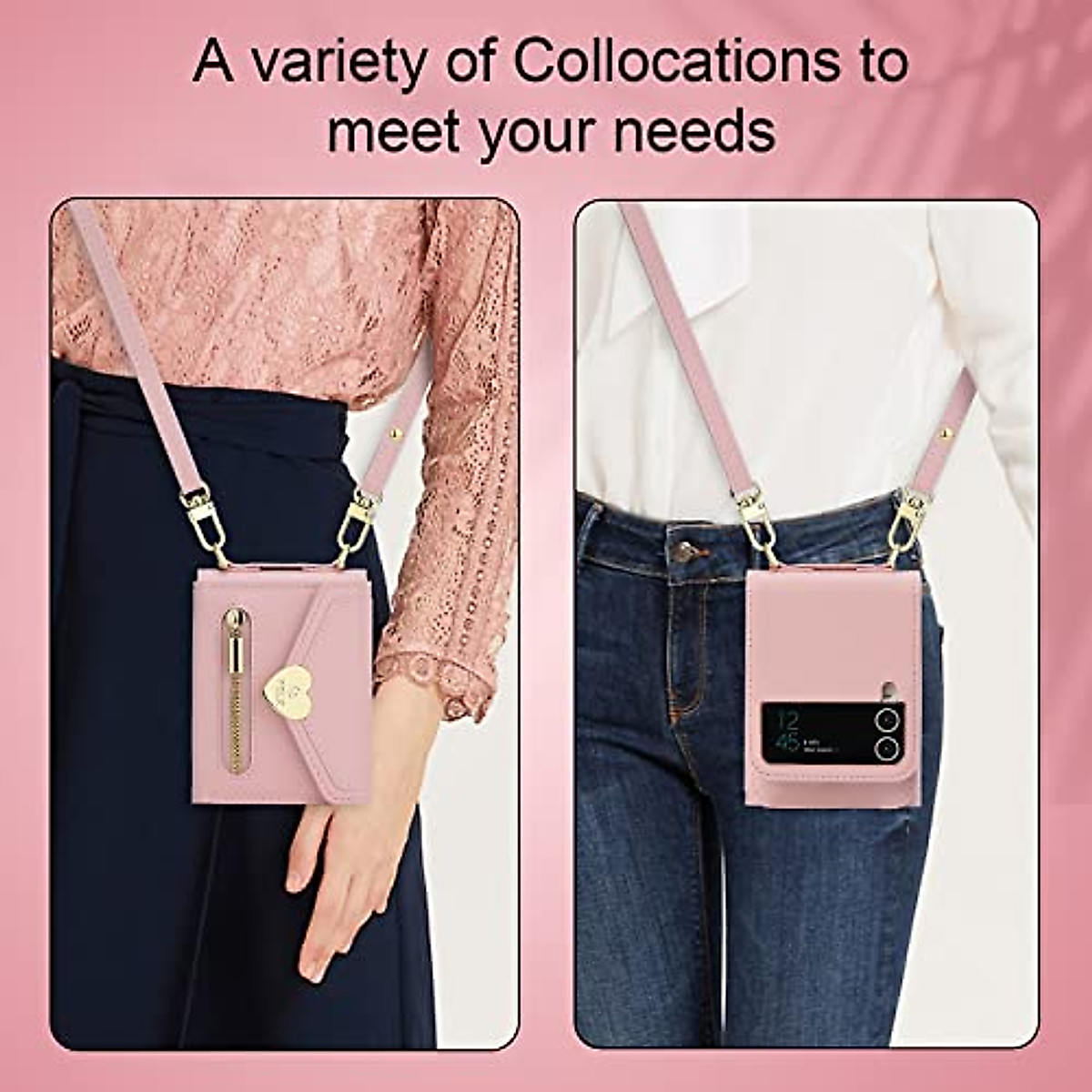 phone protective flip case Compatible with Samsung Galaxy Z Flip 4 5G Case with Card Holder and PU Leather Wallet Case Compatible with Women Girls 360 Shockproof Full Body Protection Bumper Shockproof