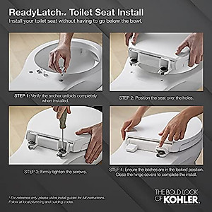 Kohler K24495-A-96 Border Elongated Closed-Front Toilet Seat with Soft Close and Quick Release Biscuit