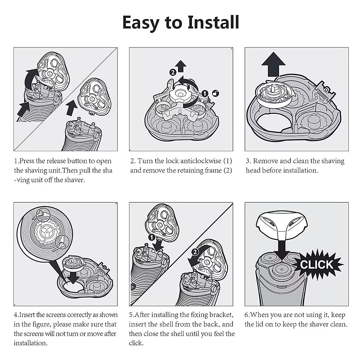 3 PCS HQ9 Replacement Shaver Head Blades for Philips Norelco 8175XL 8240XL 8250XL 8251XL 8260XL