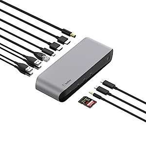 Belkin Thunderbolt 3 Dock Pro w/ Thunderbolt 3 Cable - USB-C Hub - USB-C Docking Station for MacOS & Windows, Dual 4K @60Hz, 40Gbps Transfer Speed, 85W Upstream Charging, w/ Ethernet, SD & Audio Ports